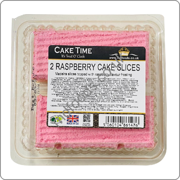 CAKE TIME 2 RASPBERRY CAKE SLICES 170g - MD Foods