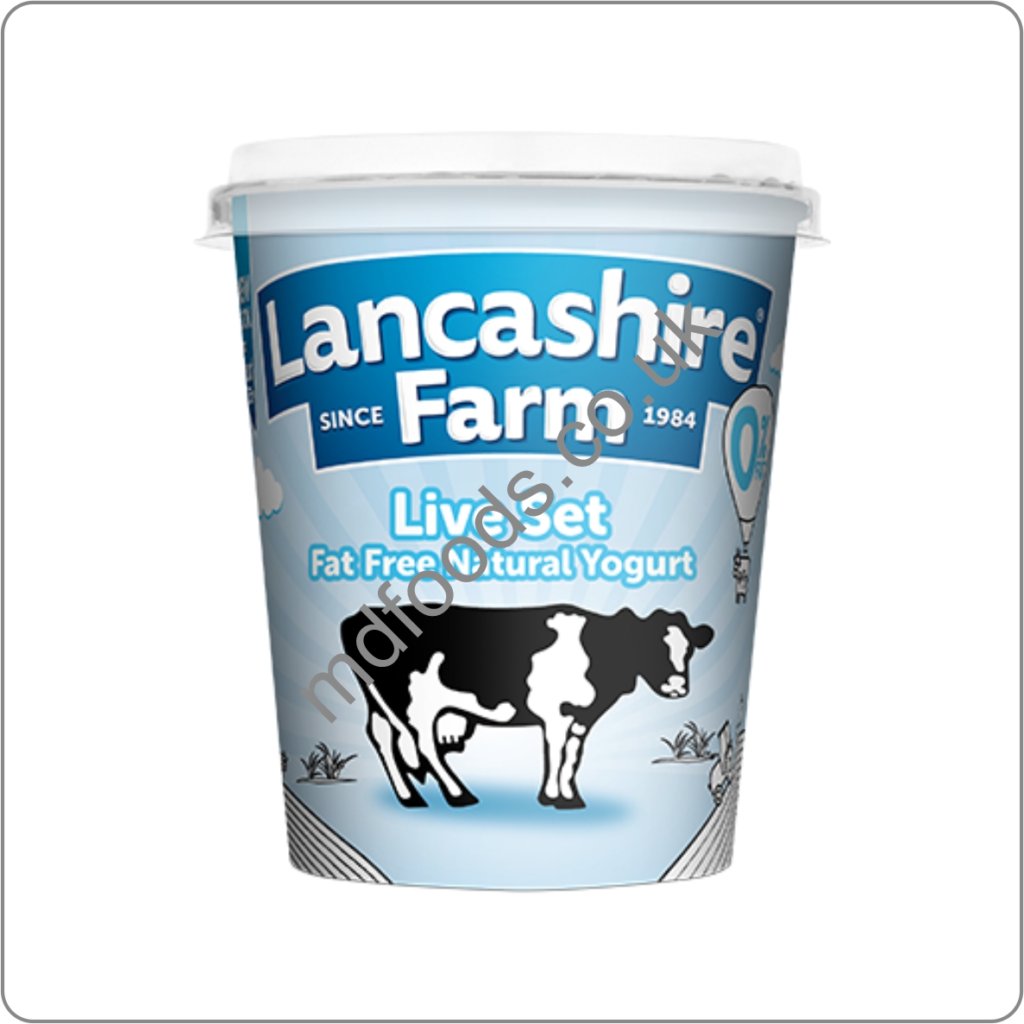 LANCASHIRE FARM LIVE SET FAT FREE NATURAL BIO YOGHURT 400g - MD Foods